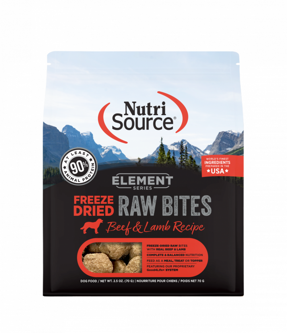 NutriSource Element Series Freeze Dried Raw Bites Beef and Lamb Recipe ...