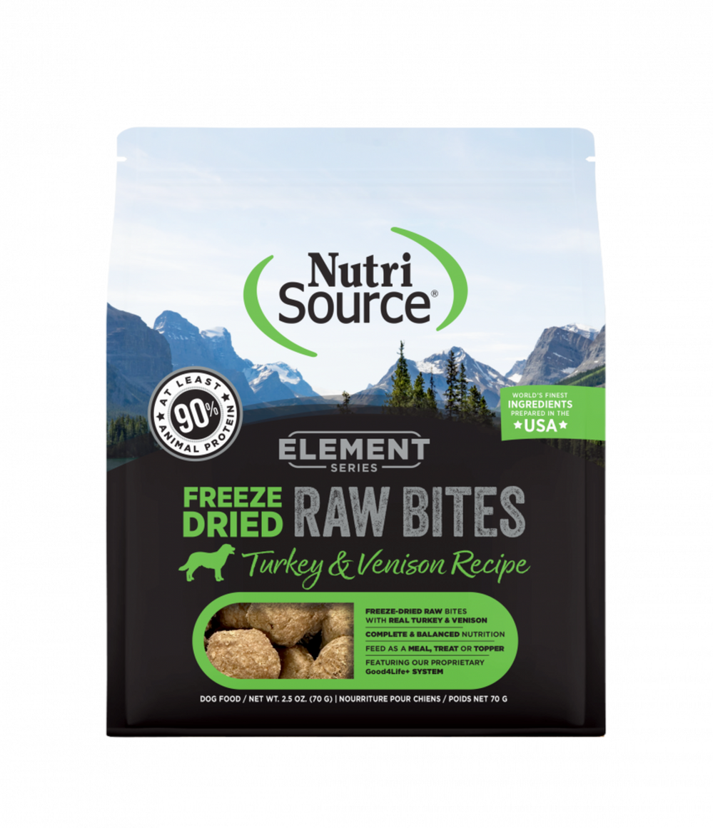 NutriSource Element Series Freeze Dried Raw Bites Turkey and Venison R ...