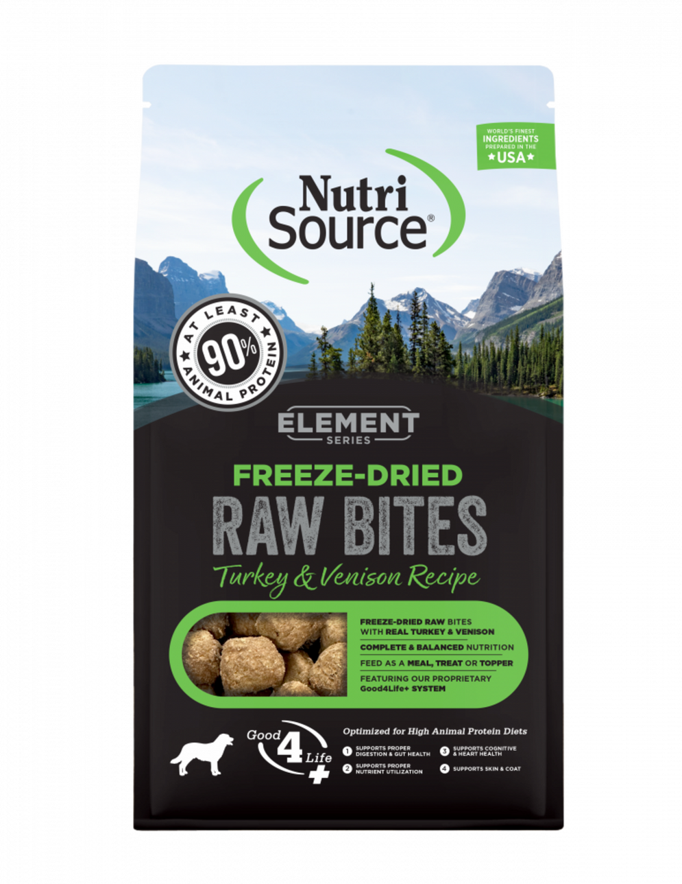 NutriSource Element Series Freeze Dried Raw Bites Turkey and Venison R ...